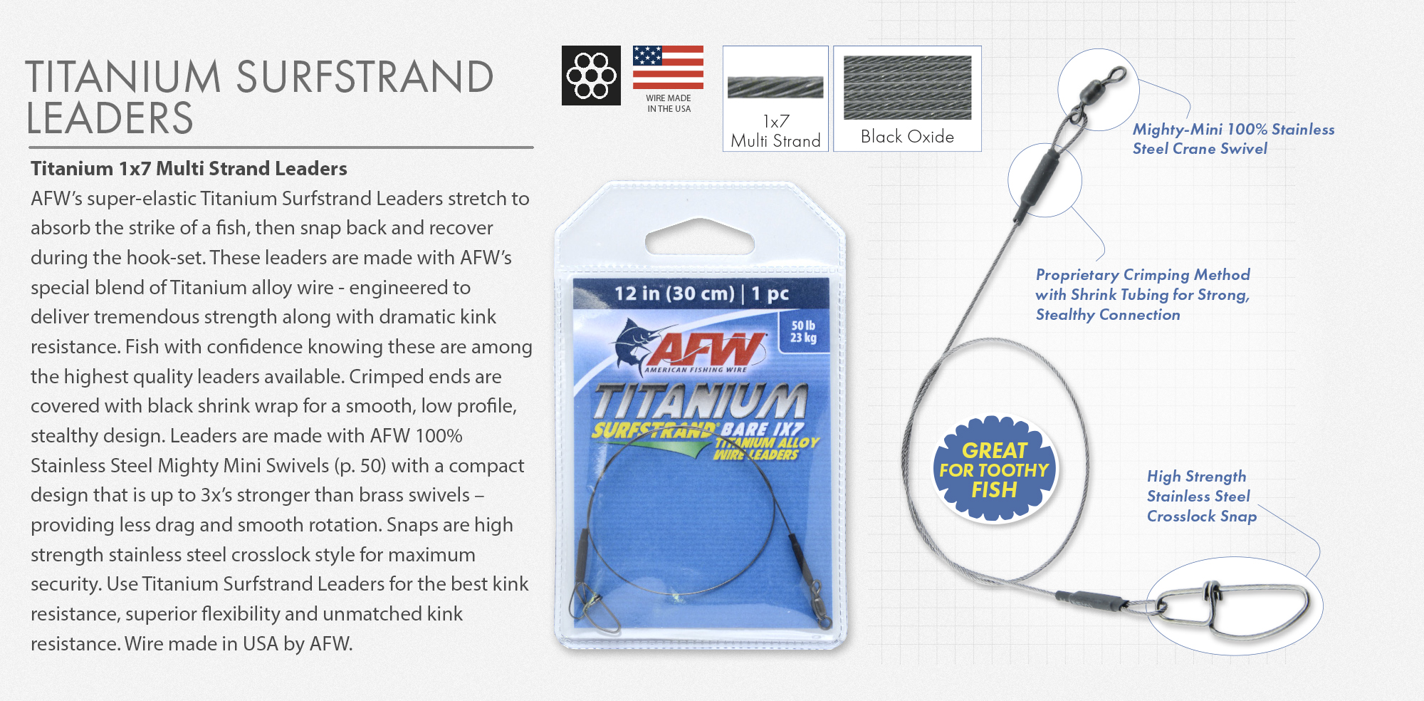 Titanium Surfstrand Bare 1x7 Wire Leaders